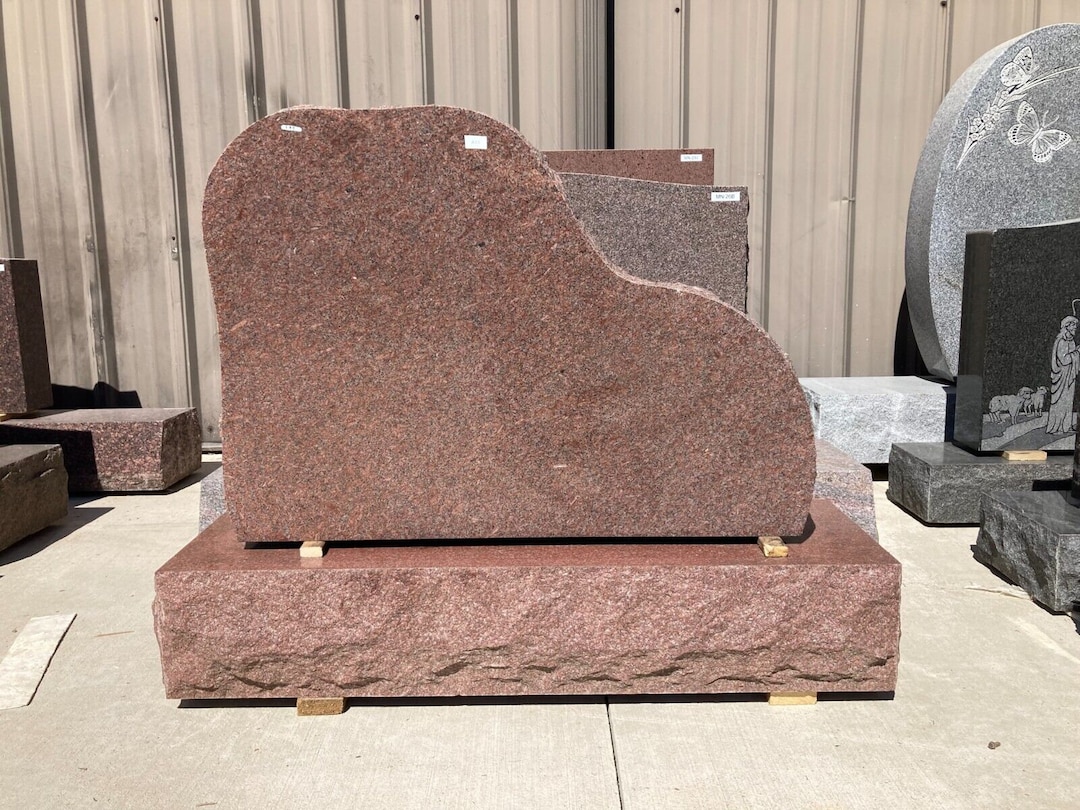 Red Granite Piano Shaped Monument Headstone With Rough Edges - Etsy