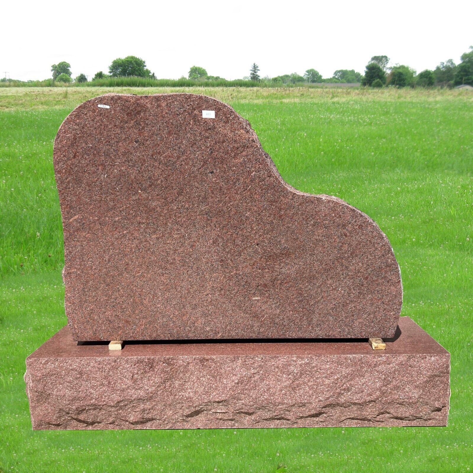 Red Granite Piano-shaped Monument Headstone MN-51B | Rough Edge ...