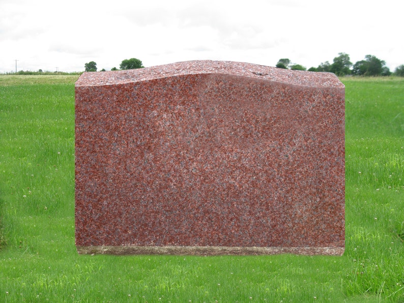 Red Granite Headstone – Serpentine Slant Cemetery Monument SL-16 ...