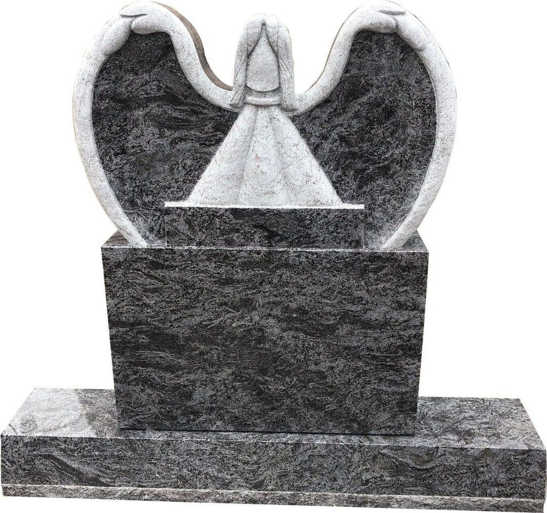Bahama Blue Granite Angel Monument Polished Wings Cemetery - Etsy