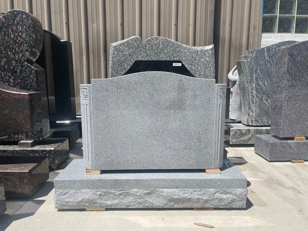 Gray Granite Engaged Column Grave Monument 2 Polish - Etsy