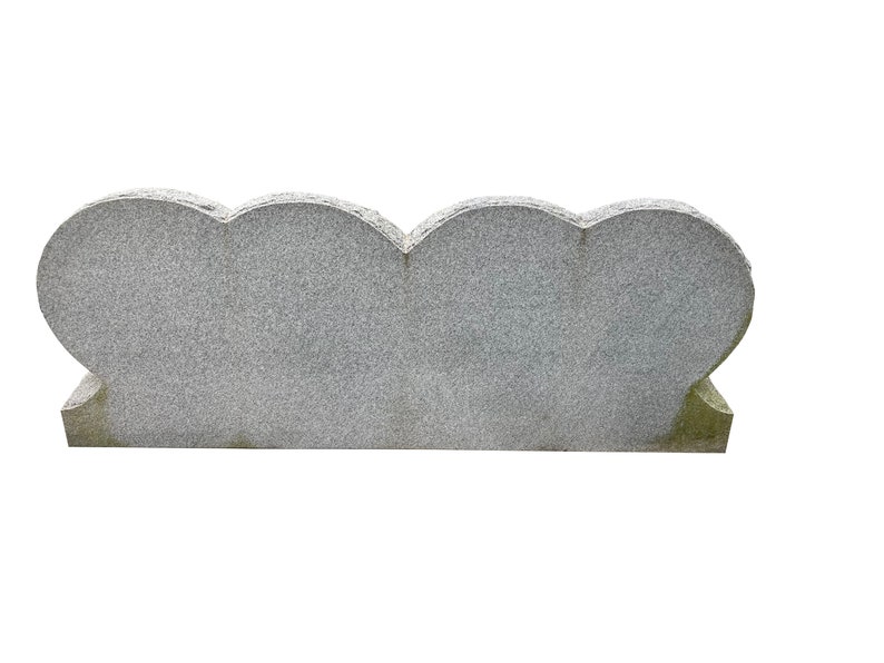 Gray Double Heart Granite Slant Monument Cemetery Headstone - Etsy