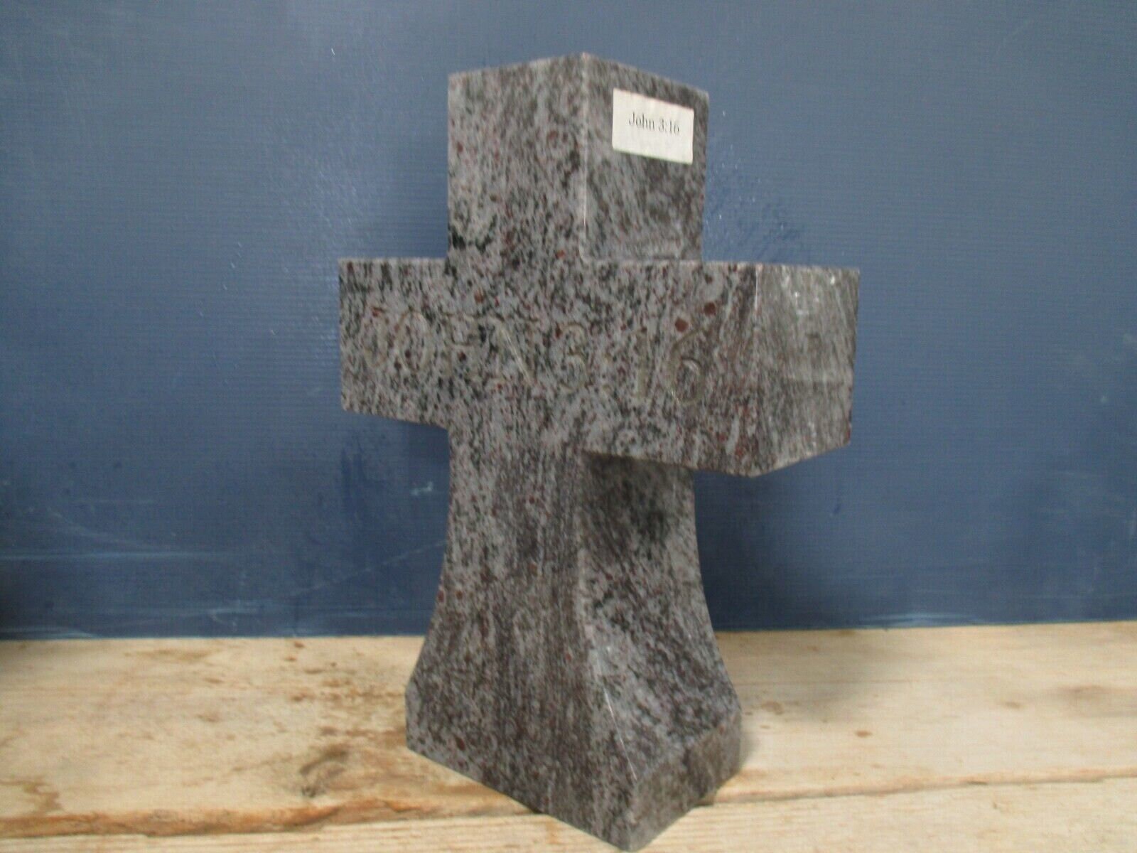 Bahama Blue Granite Cross Memorial Cemetery Grave Marker John 3:16 CR ...