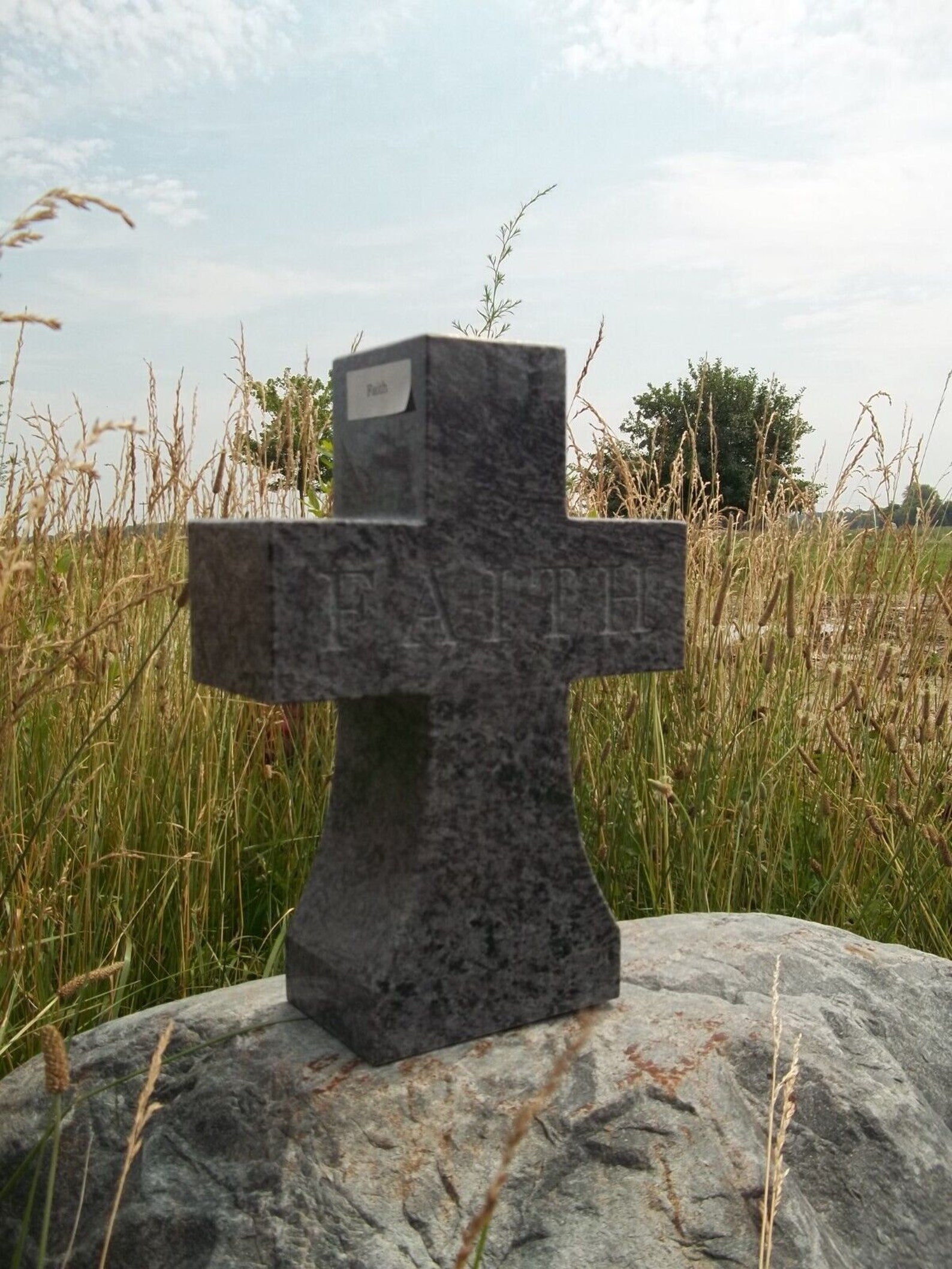 Bahama Blue Granite Memorial Cemetery Grave Marker Religious - Etsy