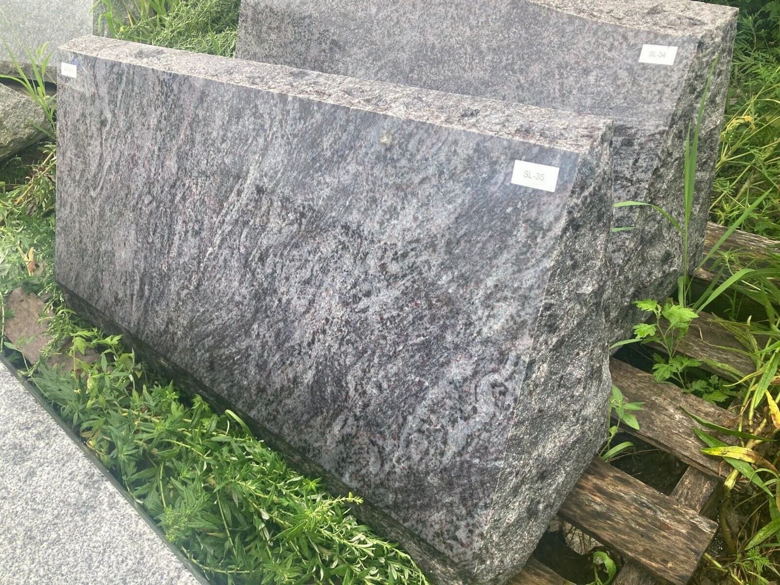 Bahama Blue Granite Western Slant Monument Cemetery Headstone - Etsy