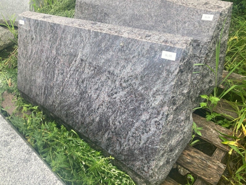Bahama Blue Granite Western Slant Monument Cemetery Headstone - Etsy