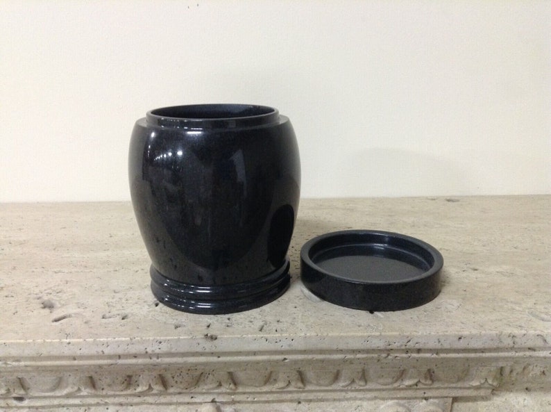 Black Granite Cremation Urn for Ashes Cemetery Memorial Pot - Etsy