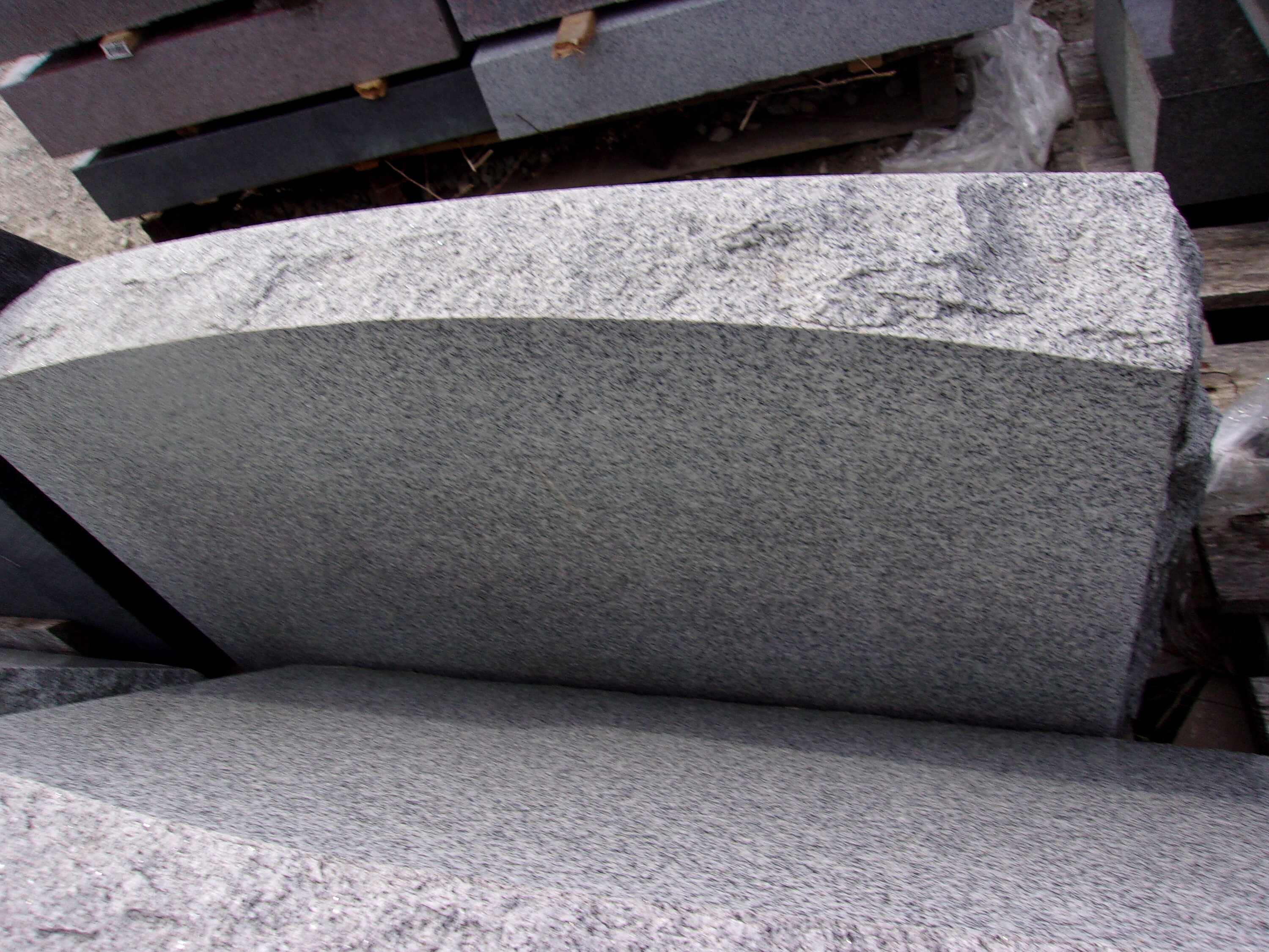 Gray Granite Slant Monument Headstone With Ceramic Photo, Design, and ...