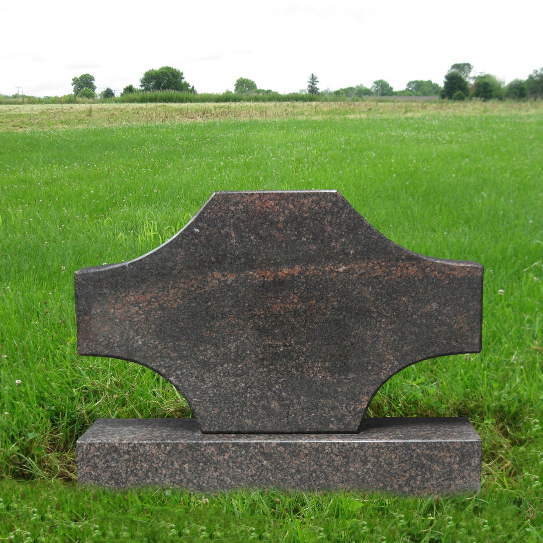 Gravestone Monument Granite Memorial Grave Cross Brown Red Tombstone MN ...