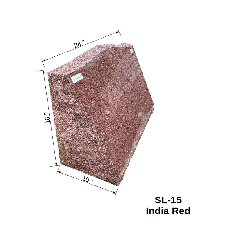 Red Granite Slant Monument SL-15 | Cemetery Headstone | Grave Marker ...