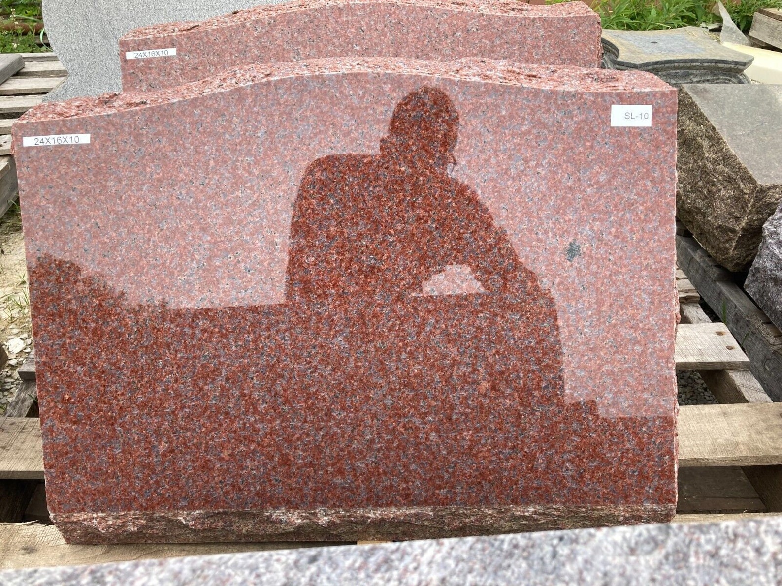 Red Granite Slant Monument Cemetery Headstone Grave Marker - Etsy