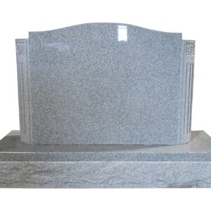 Gray Granite Engaged Column Headstone MN-241 | 2" Polished Margin Base ...
