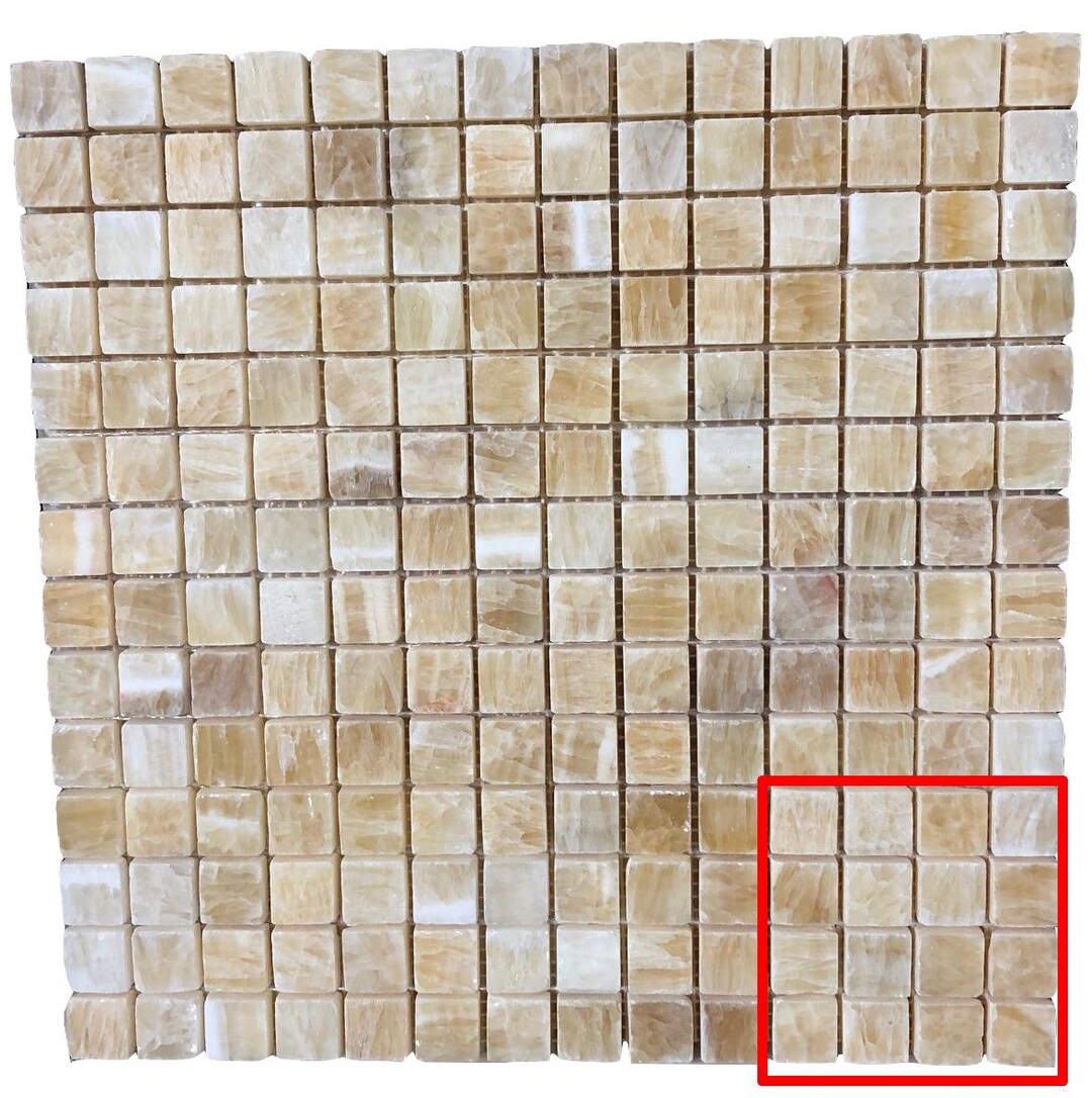 Tile Mosaic Honey Onyx Natural Stone Backsplash (3" X 3" Sample Piece ...