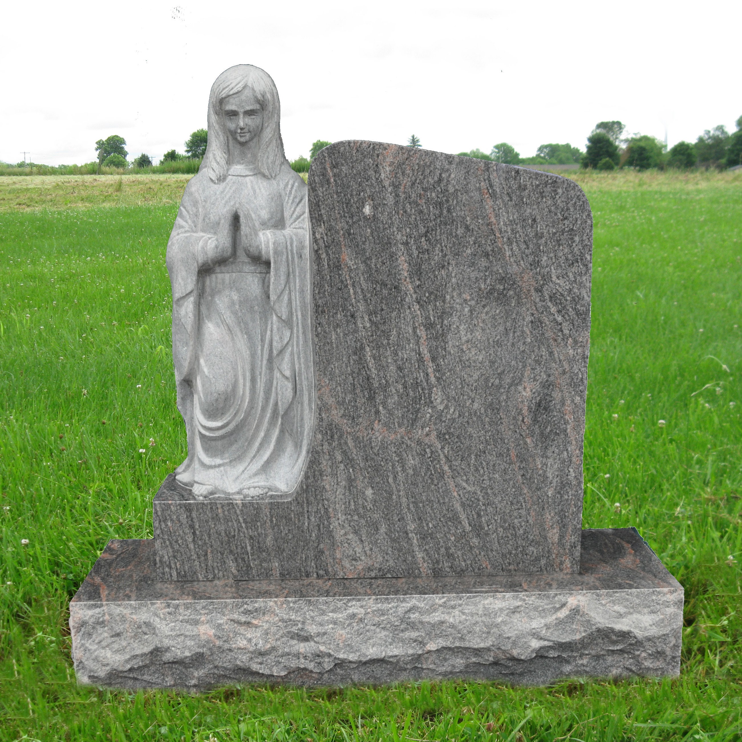 Headstone Monument Upright Paradiso Granite Polished Grave Marker MN-07 ...