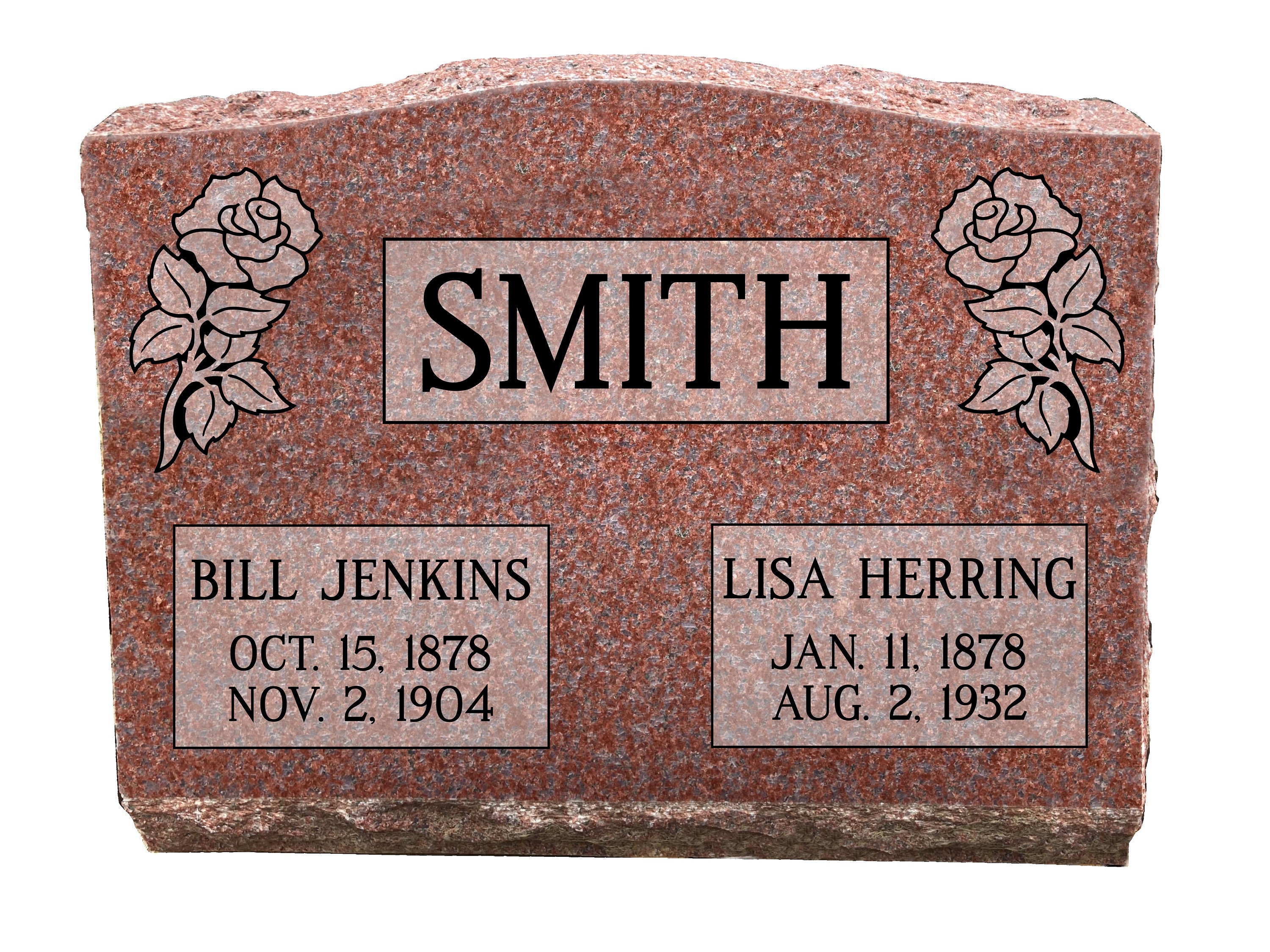 India Red Granite Slant Monument Headstone With Customizable Engraving ...