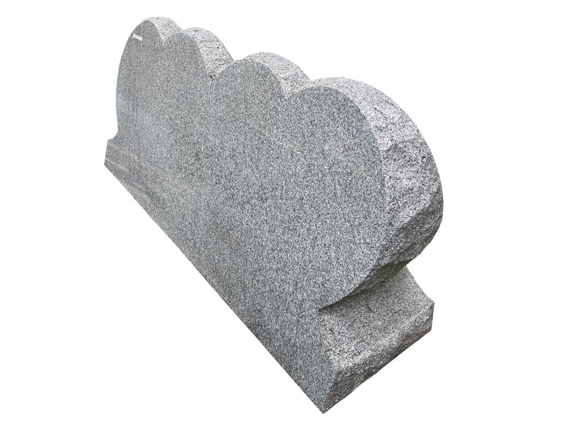 Gray Double Heart Granite Slant Monument Cemetery Headstone - Etsy