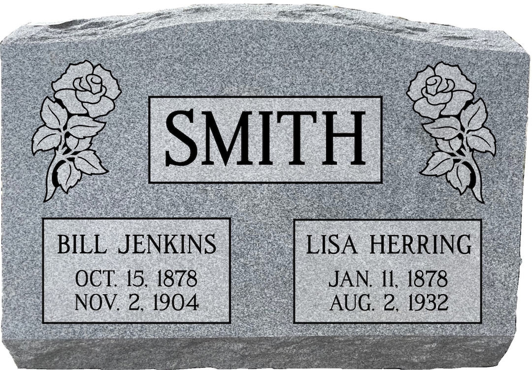 Gray Granite Slant Monument 24x16 Headstone With Customizable Engraving ...