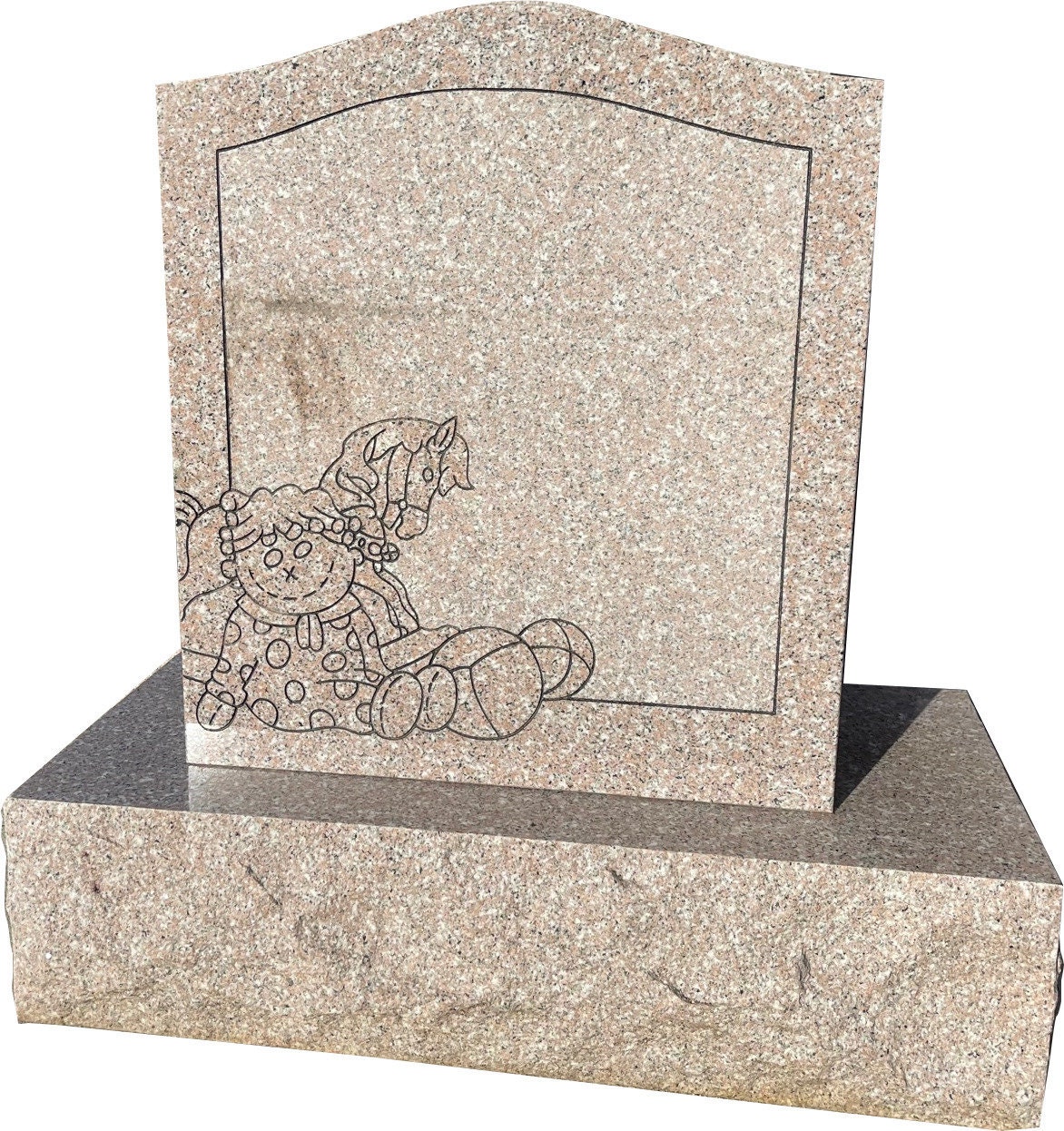 Seashell Pink Small Granite Headstone MN-42B | Monument With Engraved ...
