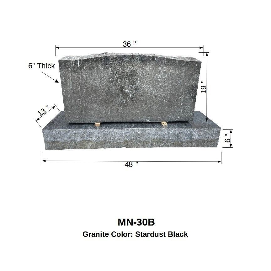 Stardust Black Granite Serpentine Monument MN-30B | Cemetery Headstone ...
