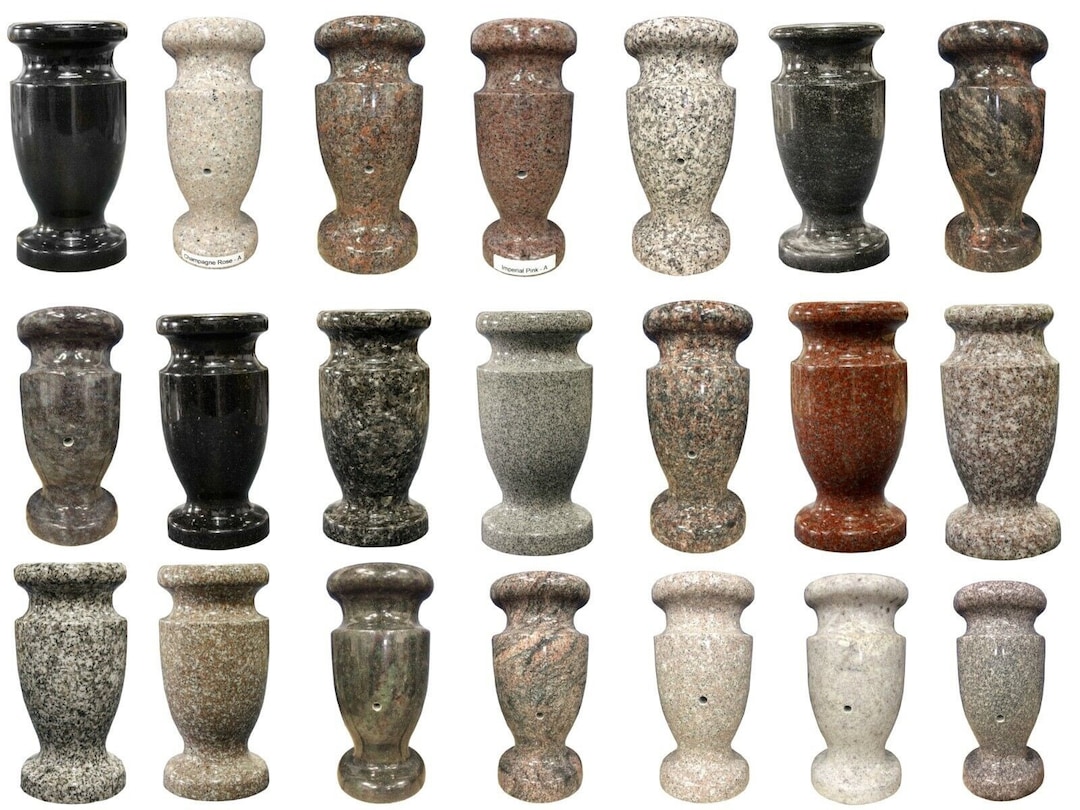 Granite Monument Vase Memorial Graveside Flower Headstone 12x5.5 A - Etsy