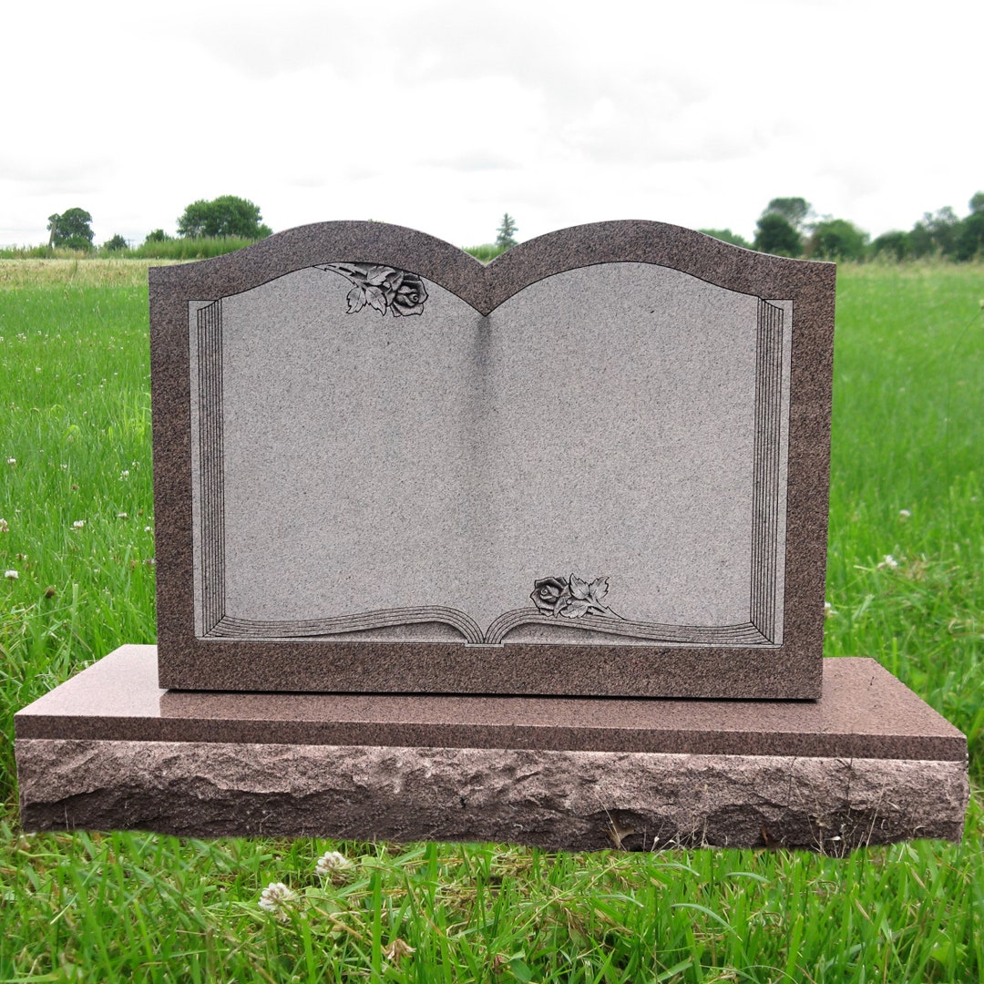 Pink Granite Book Monument Headstone MN-287 - Etsy