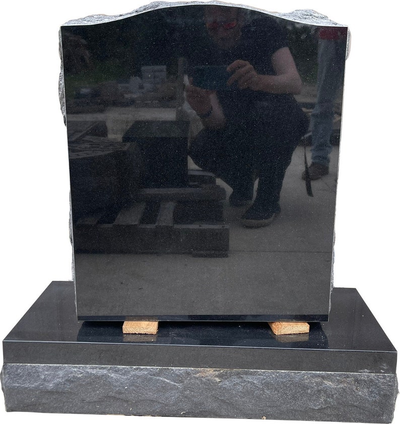 Small Black Granite Serpentine Monument Headstone Rock Pitch Edges MN ...