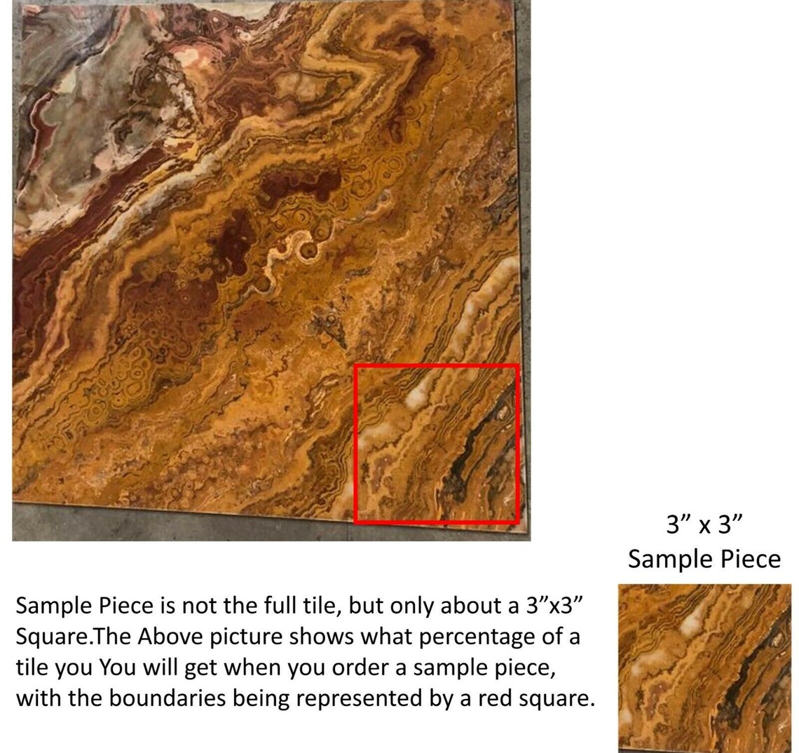Tile Onyx Natural Stone Treasure Map Brown About 3x3 SAMPLE PIECE TS-03 ...