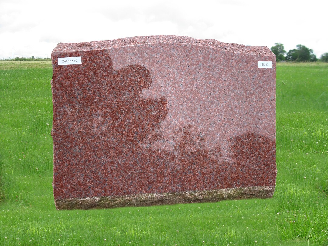 Red Granite Slant Monument SL-17 | Cemetery Headstone | Grave Marker ...