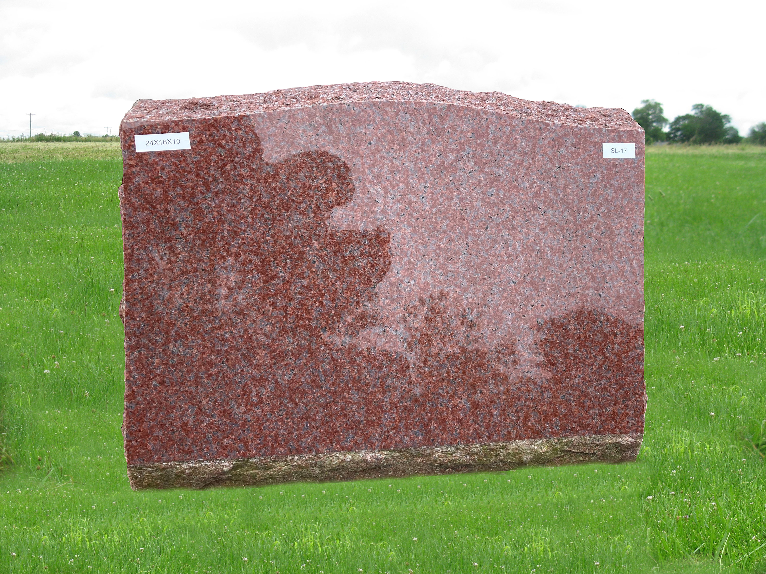 Red Granite Slant Monument SL-17 | Cemetery Headstone | Grave Marker ...
