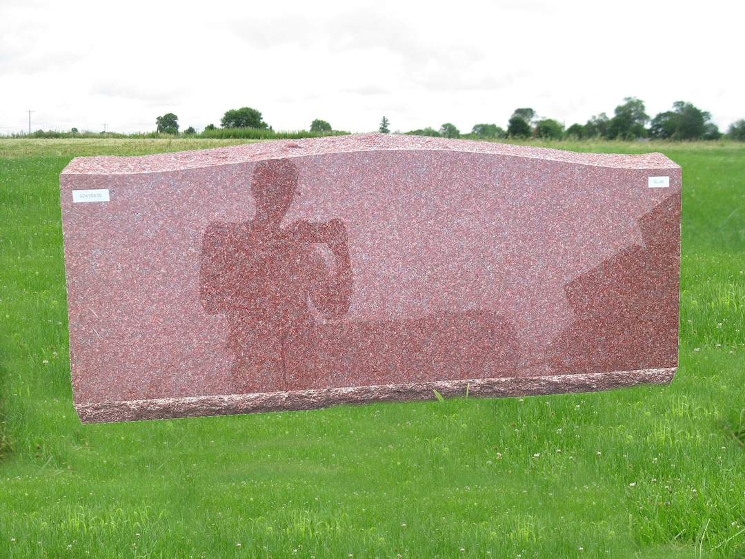 Red Granite Slant Monument SL-38 | Cemetery Headstone | Grave Marker ...