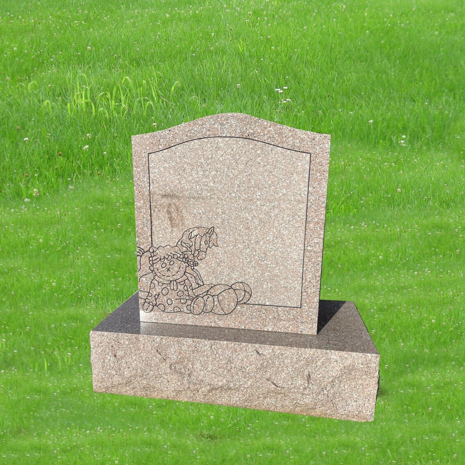 Seashell Pink Small Granite Headstone MN-42B | Monument With Engraved ...