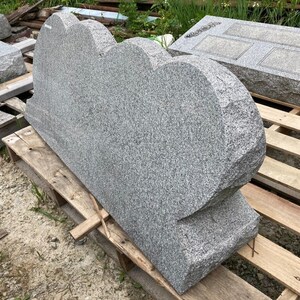 Gray Double Heart Granite Slant Monument Cemetery Headstone - Etsy