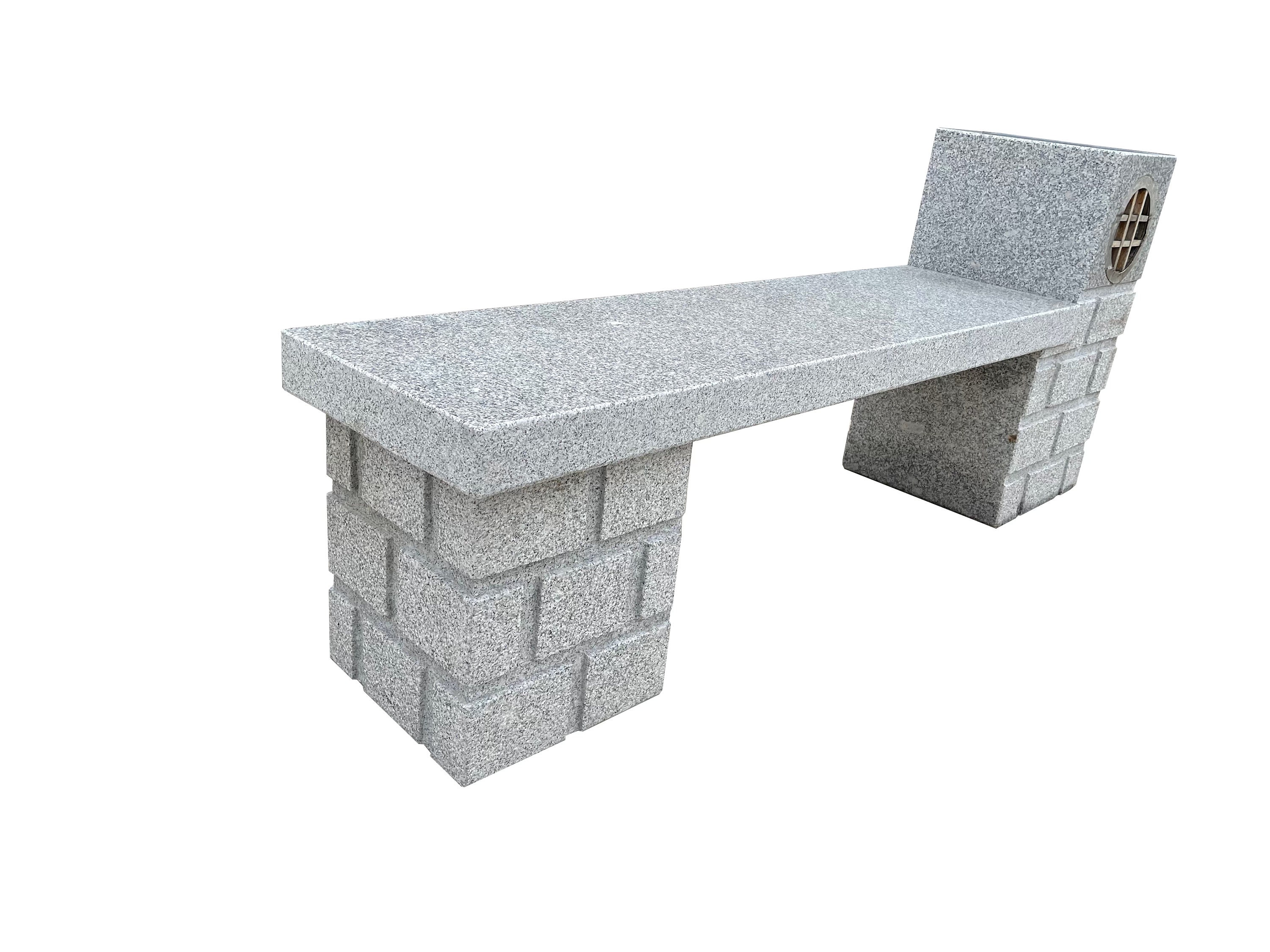 Gray Brick Style Granite Bench - Etsy