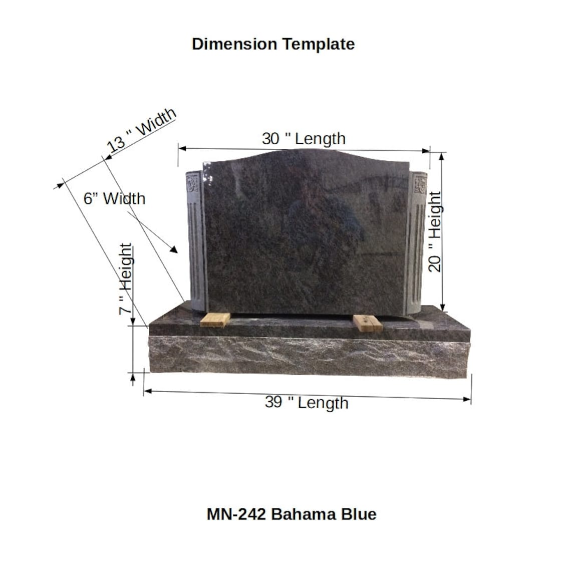Bahama Blue Granite Headstone MN-242 | Monument, Gravestone, Tombstone ...