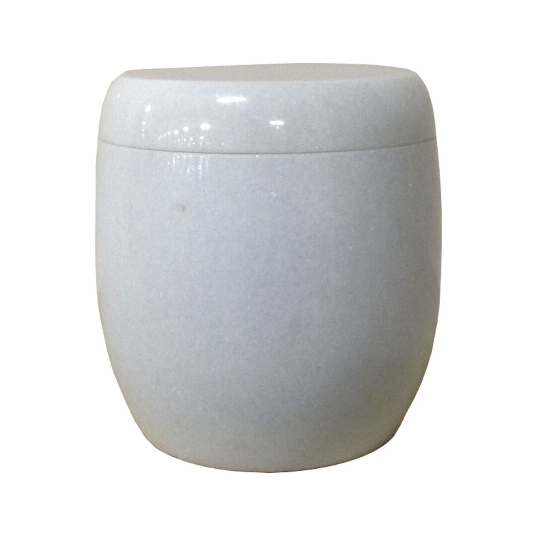 Crystal White Granite Cremation Urn for Ashes Cemetery Memorial Pot Jar ...