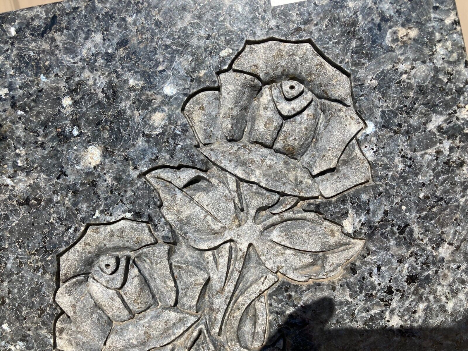 Blue Pearl Headstone Granite Split Upright Monument With Room for Vase ...