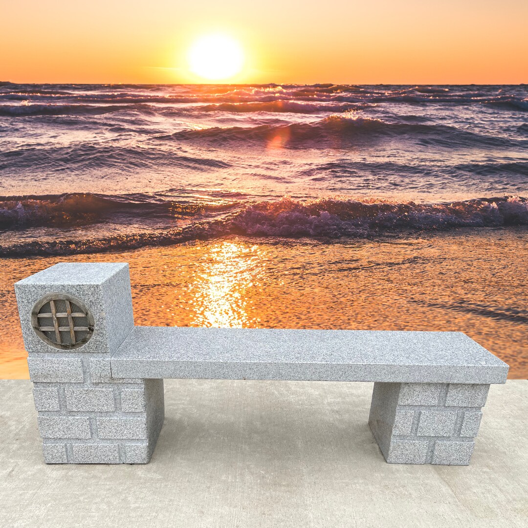 Gray Brick Style Granite Bench - Etsy