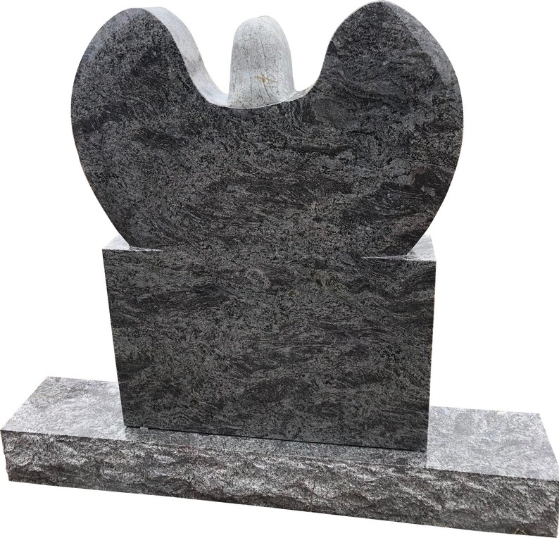 Bahama Blue Granite Angel Monument Polished Wings Cemetery - Etsy
