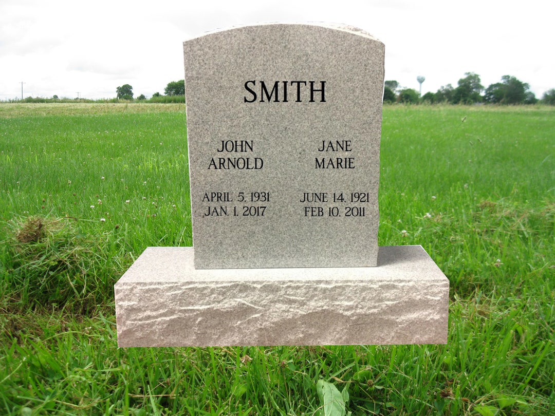 Oriental Gray Granite Monument Headstone | Oval Top Gravestone ...