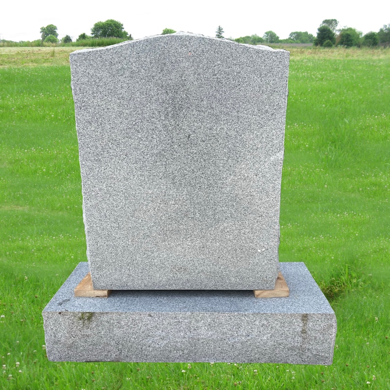 Small Gray Granite Upright Serpentine Monument MN-16B | Headstone With ...