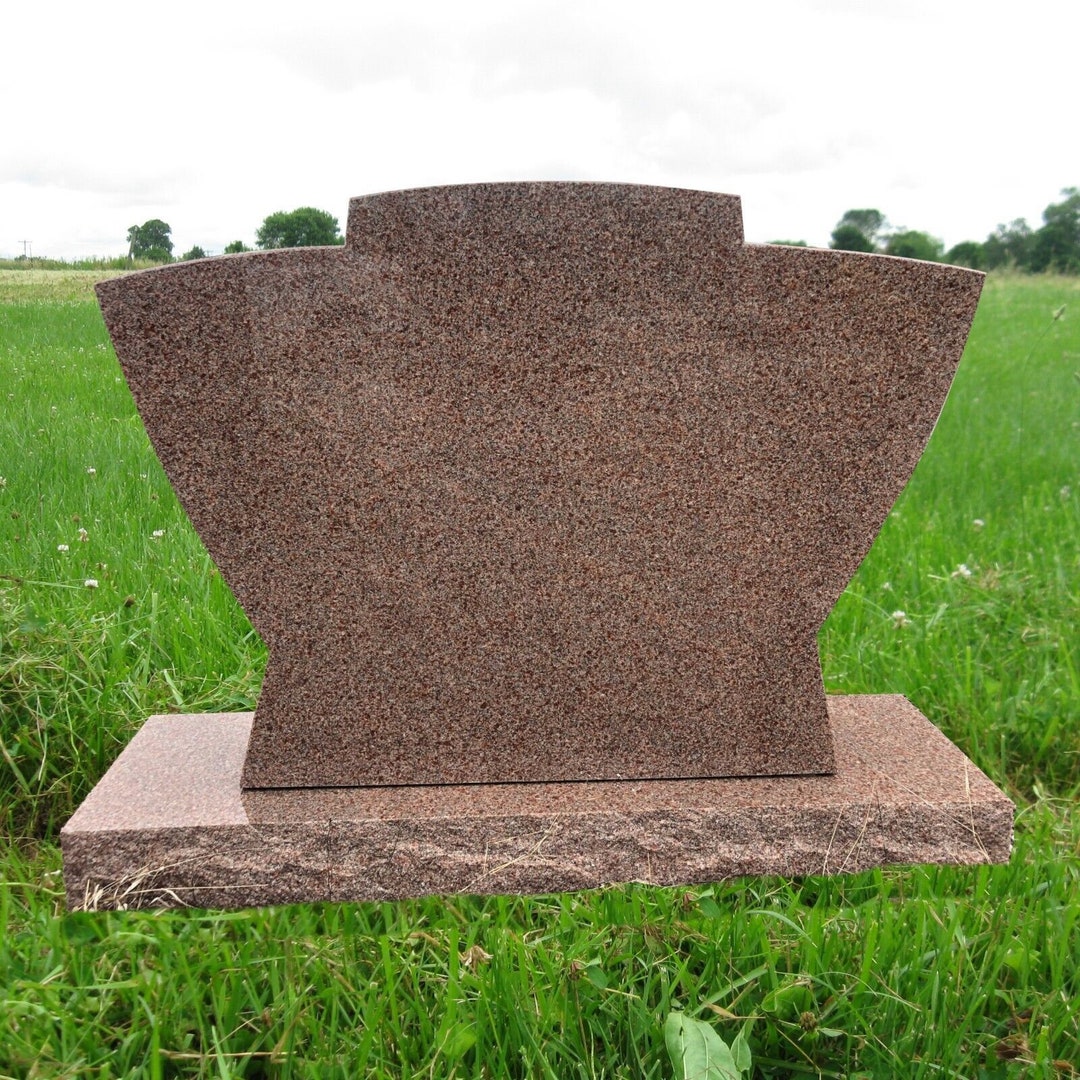 Pink Granite Grave Marker Cemetery Monument Head Stone Tomb Wings MN ...