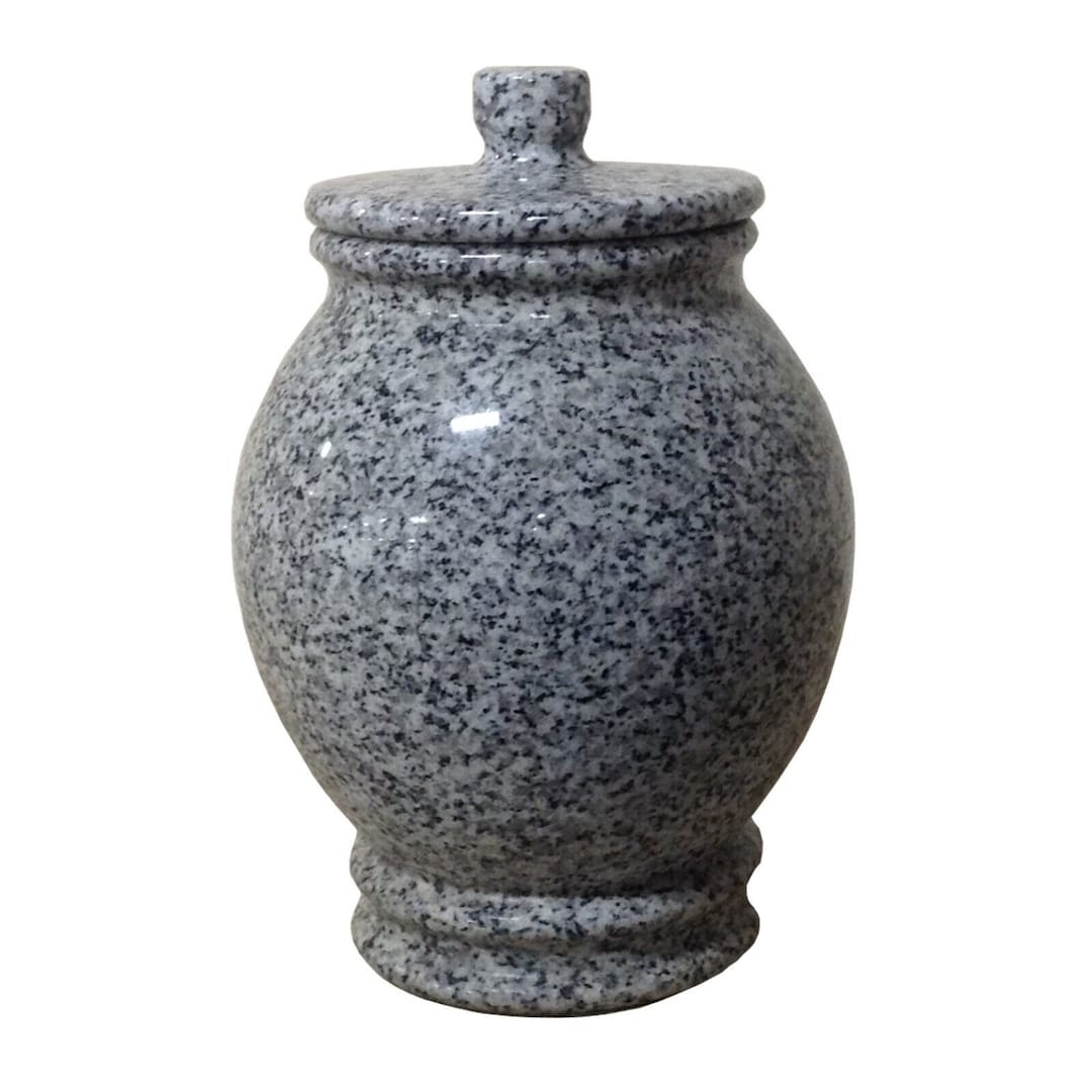 Lunar Pearl Granite Cremation Urn for Ashes Cemetery Memorial Pot Jar ...