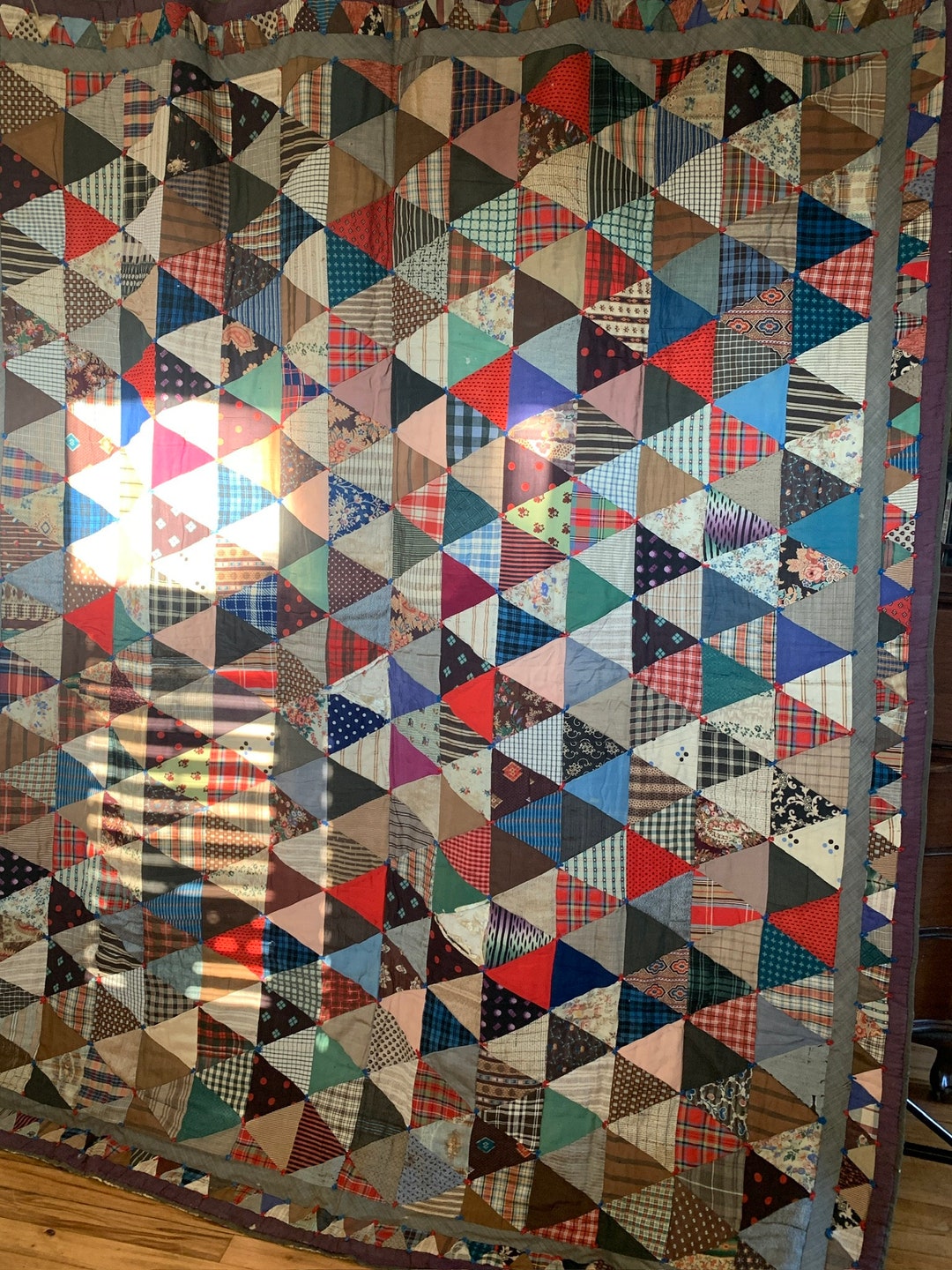 Vintage 1900s Triangle Sampler Quilt From Georgia Estate - Etsy