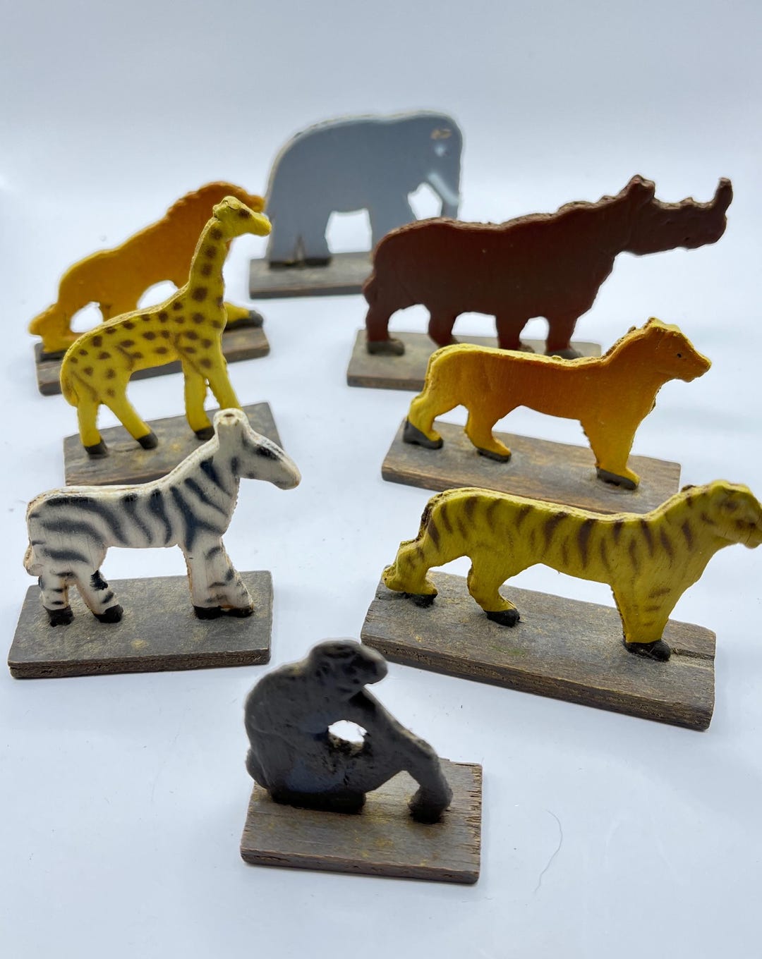 German Putz Erzgebirge Safari Animals Grouping of 8 Vintage 1940’s - Etsy
