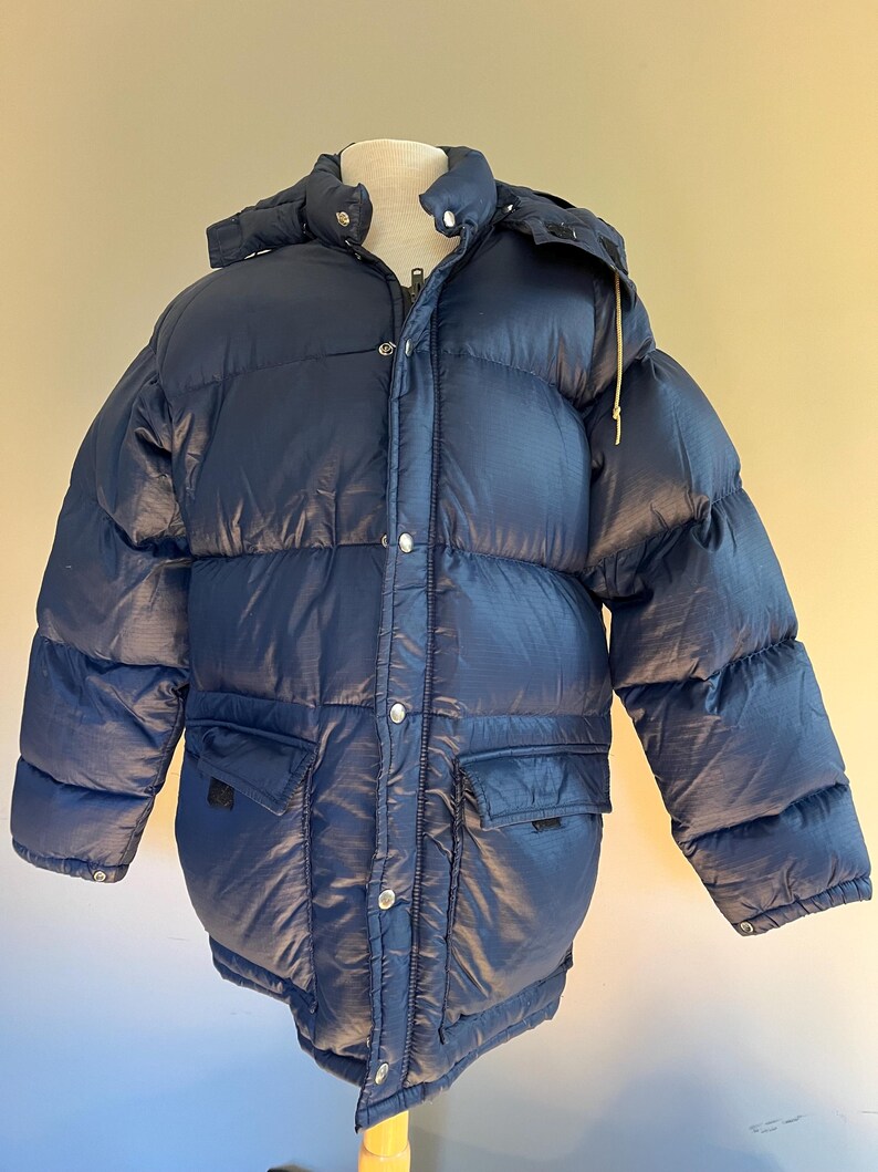 Vintage Mens EMS Puffer Down Jacket Navy Size Medium Zipper - Etsy