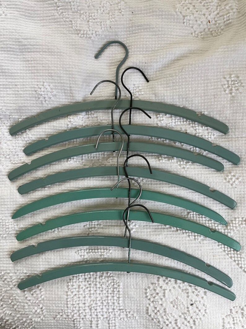 Vintage Painted Wood Shabby Chic Hangers Set of 8 - Etsy