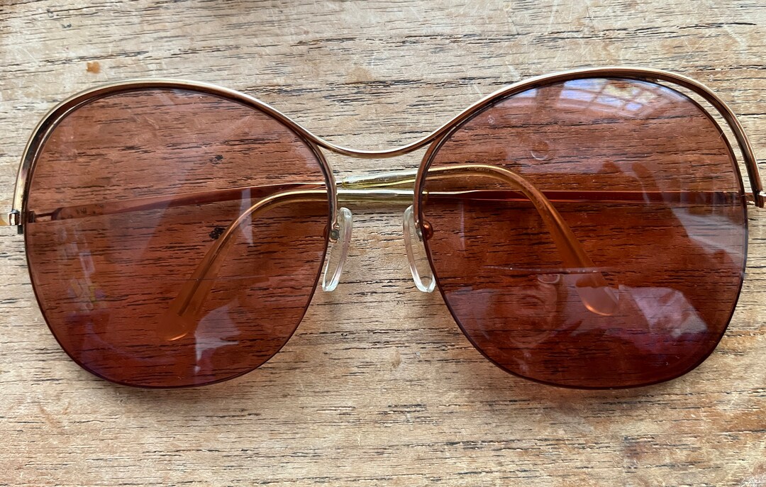 Vintage Glasses Frames Retro Gold Tone Half Frames - Etsy