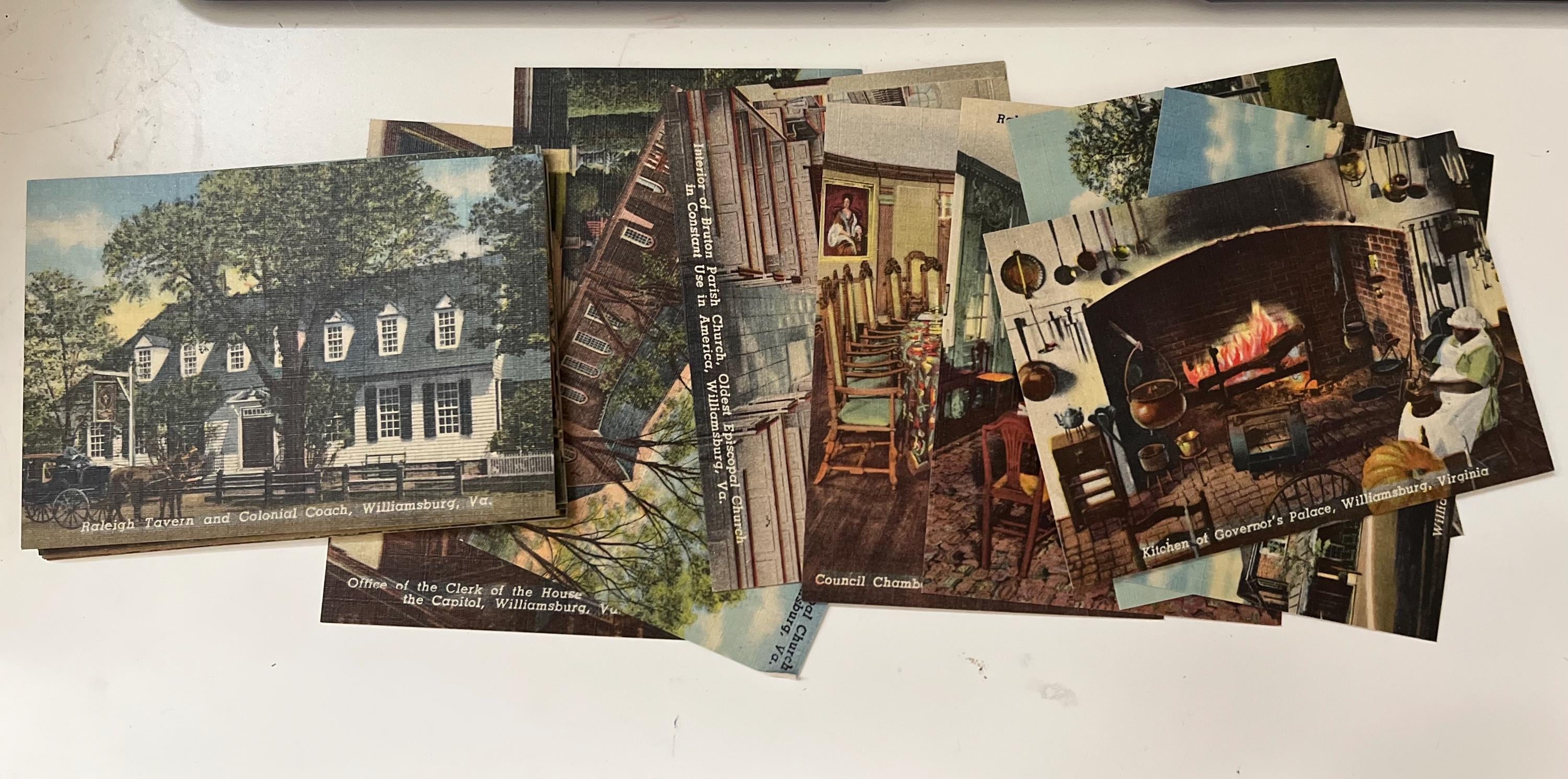 Vintage Set of 20 Colonial Williamsburg Mini Postcards Twenty Views of ...