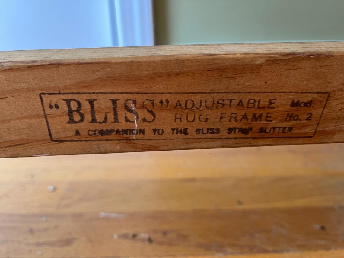 Bliss Adjustable Rug Hooking Frame With Partially Hooked Floral Rug ...