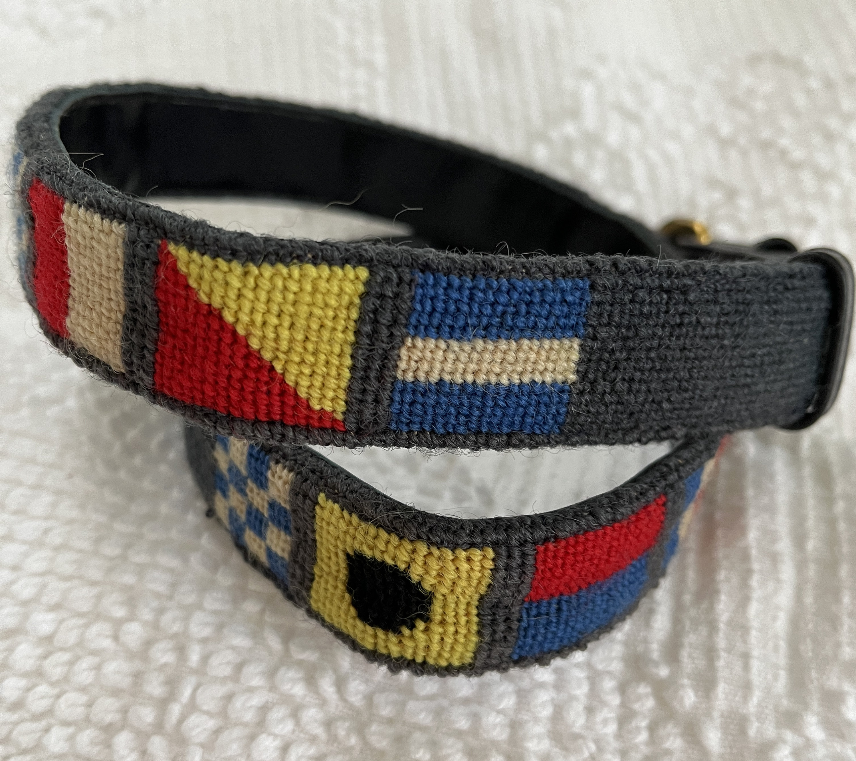 Vintage Needlepoint Belt Nautical Flags Signal Flags Preppy Belt - Etsy